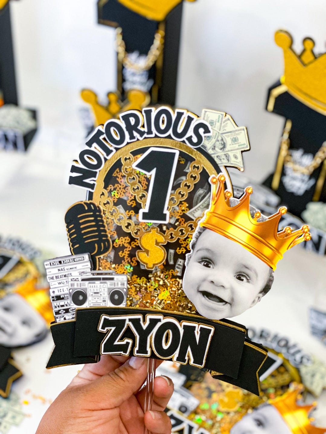 Notorious ONE Theme Cake Topper | Hip Hop Party Theme | Rap Birthday ...