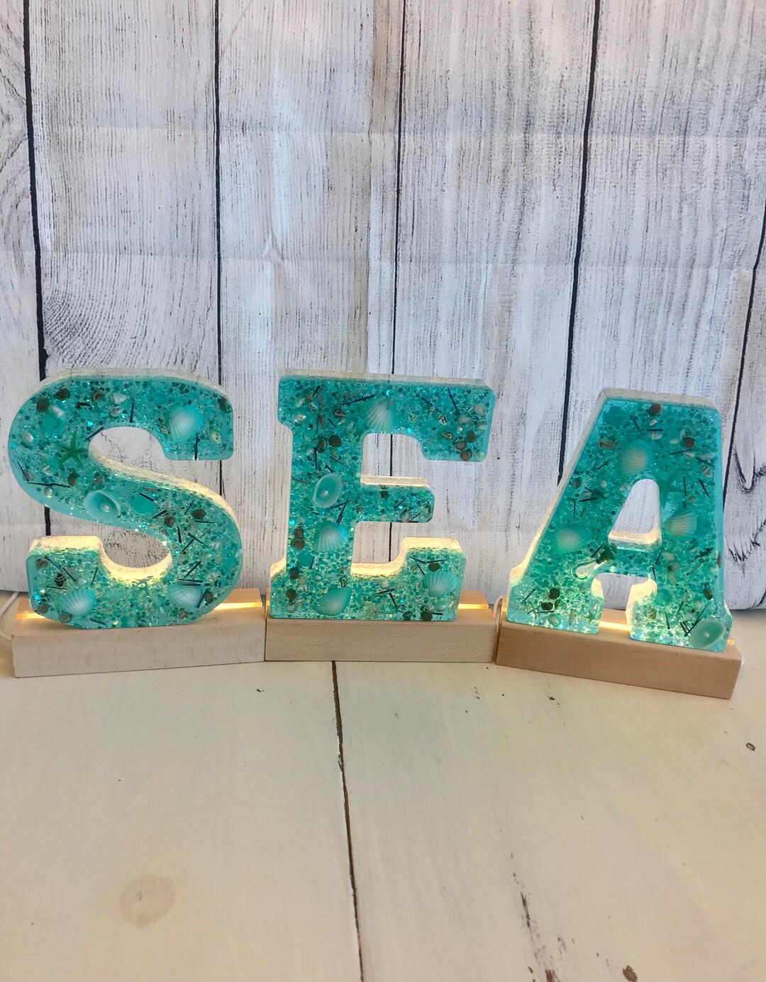 Gorgeous, Glittering “sea” Shell Letters, 7” Tall - Etsy