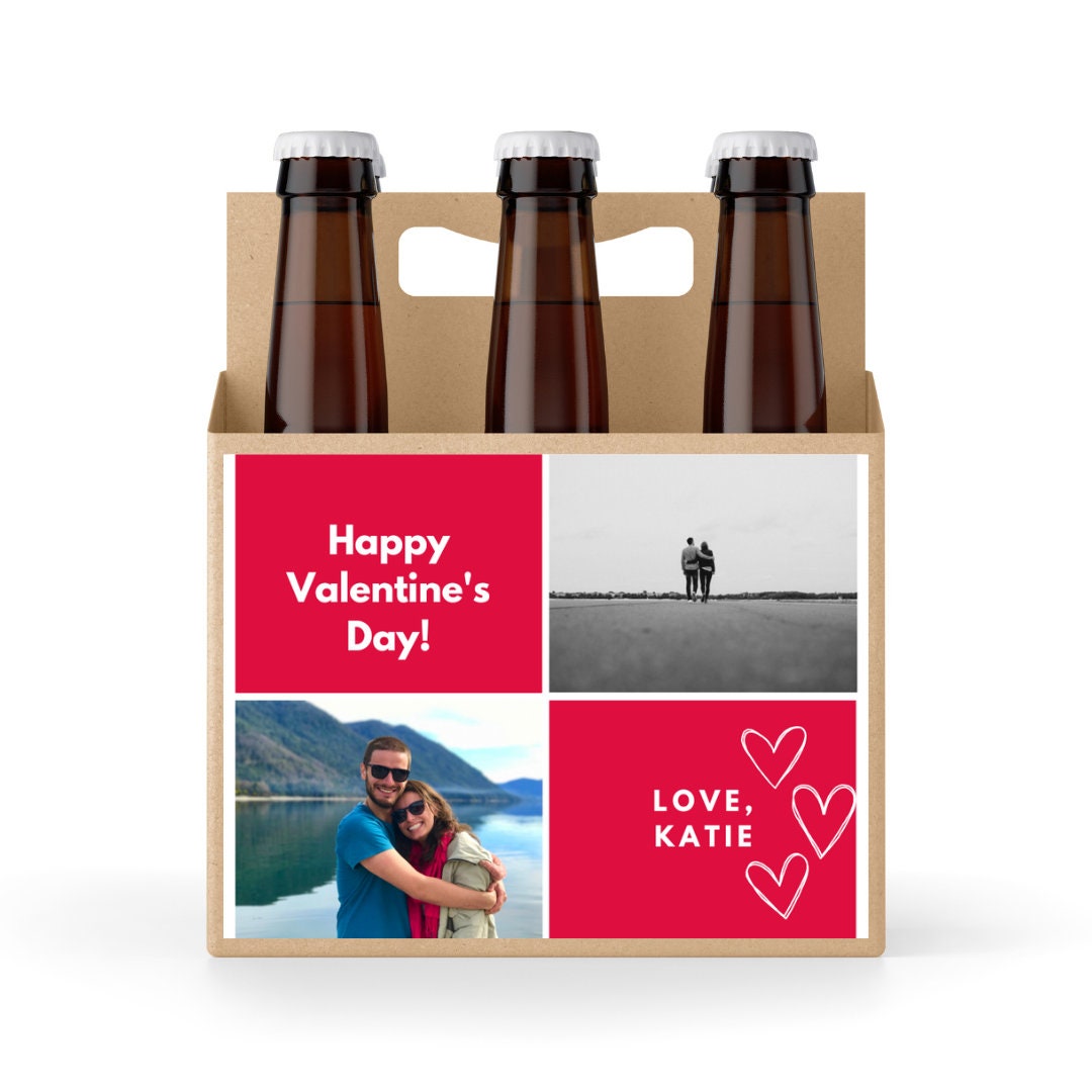 Personalized 6 Pack Holder, Thoughtful Valentines Day Gift for Beer ...