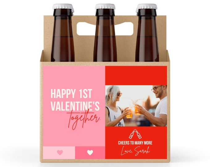 Personalized 6 Pack Holder, First Valentines Day Gift for Beer Lover ...