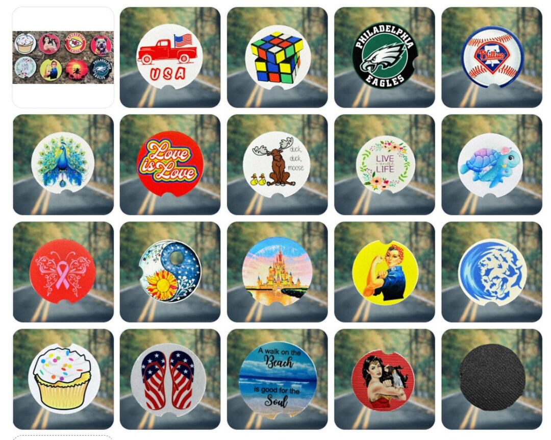 Car Coasters - Mix & Match- Many Designs - Etsy