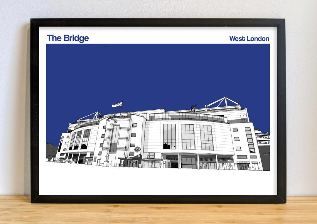 Chelsea Football Stadium Art Print of the Bridge, Poster, Gift - Etsy
