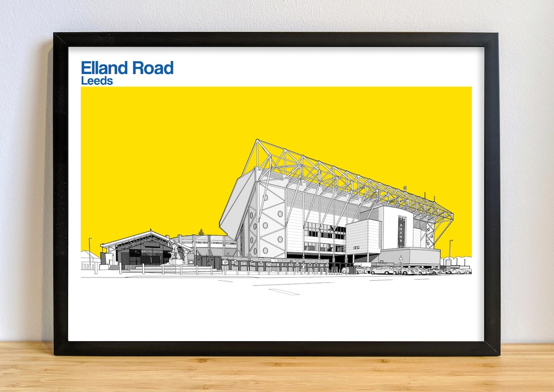 Leeds Art Print of Elland Road Football Stadium, Gift, Poster, Picture ...