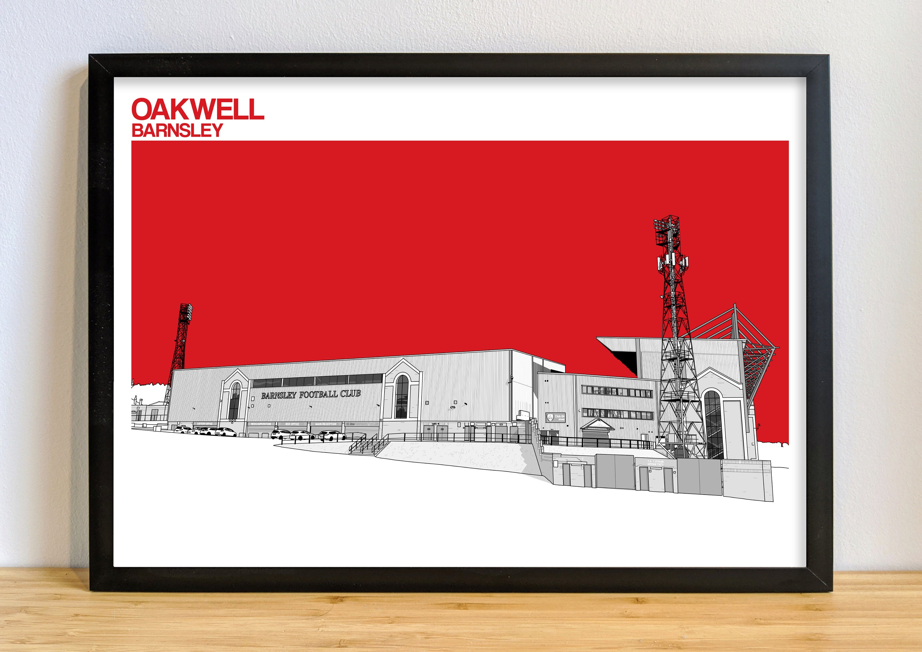 Barnsley FC Oakwell Stadium Art Print, Poster, Picture - Etsy