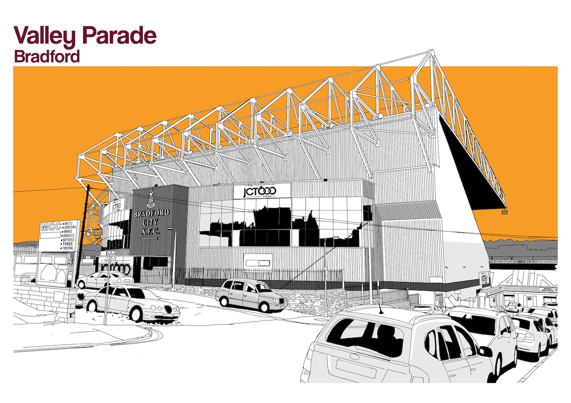 Bradford City Valley Parade Print, Poster, Picture - Etsy UK