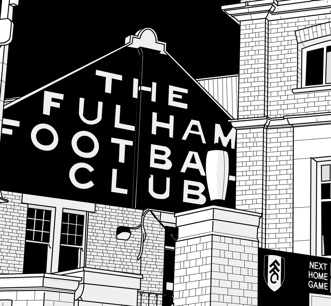 Fulham FC Art Print of Craven Cottage, Poster, Picture, Gift - Etsy UK