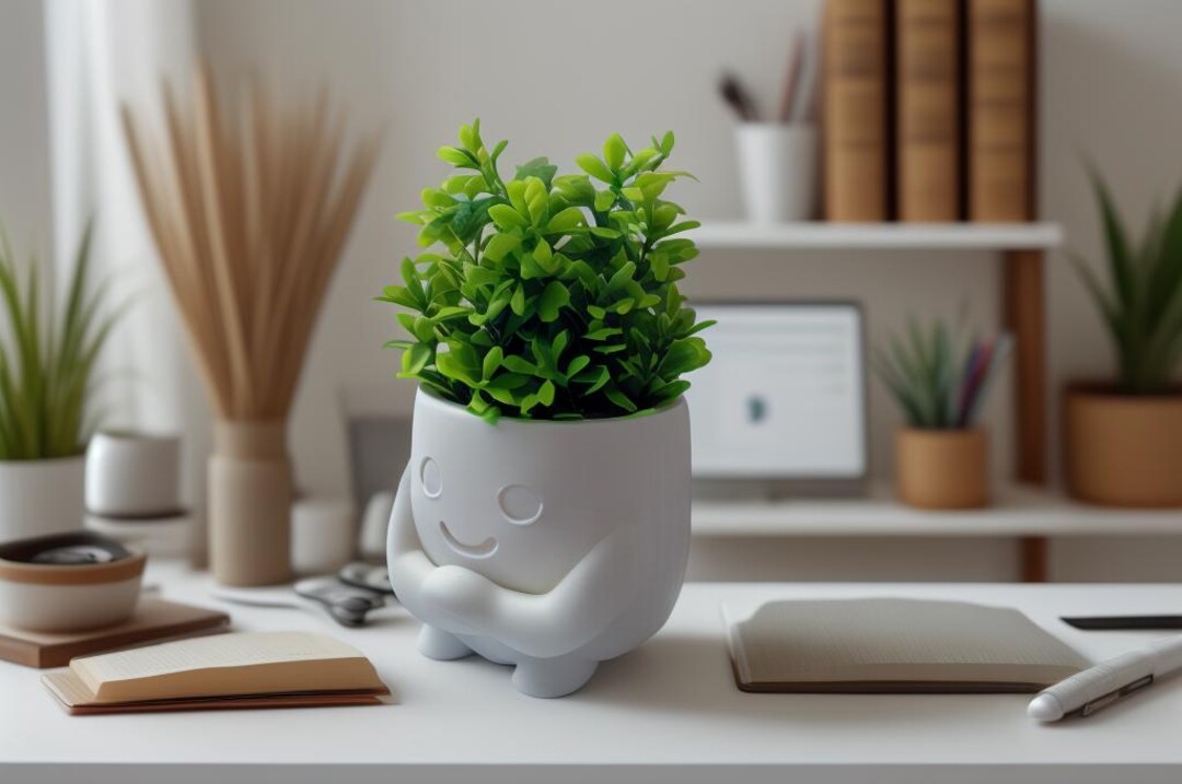Smiling Zen Planter - Cute Face Succulent Pot - Positivity Plant Holder ...