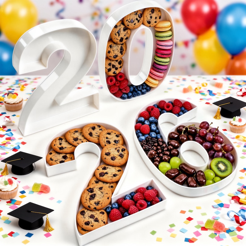 2026 Number Tray Kit (6″–13″) – Charcuterie Display for Treats, Candy ...