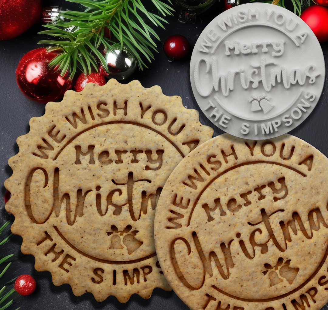 Personalized Christmas Cookie Cutter Stamp Set, Custom Family Name ...