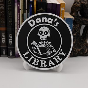 Personalized Library Sign - Book Nook Decor With Stand, Unique ...