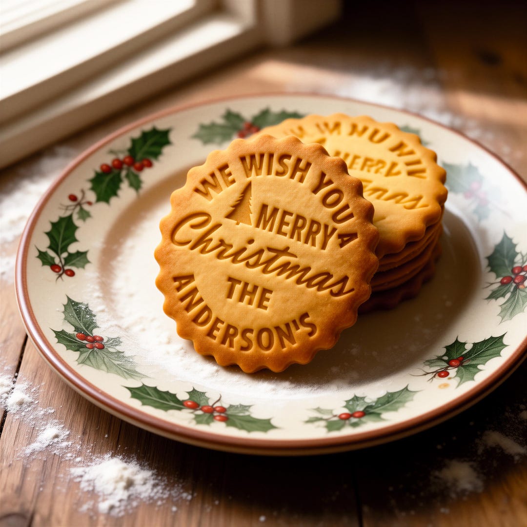 Personalized Christmas Cookie Stamp • Custom Family Name Cookie Cutter ...