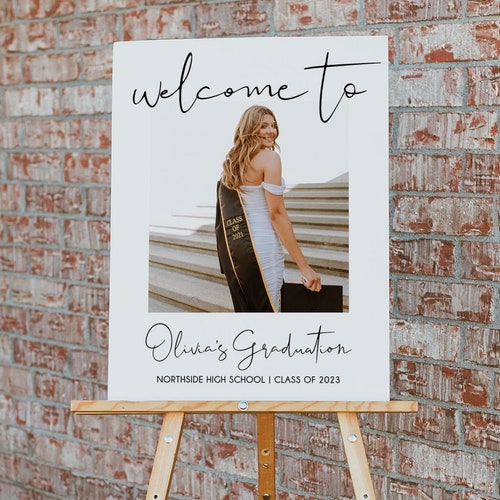 Graduation Welcome Sign Photo Graduation Welcome Poster - Etsy
