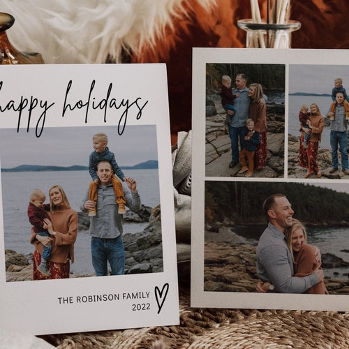 Modern Holiday Card Template Modern Christmas Card - Etsy