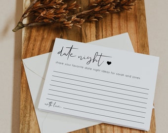 PRINTED Date Night Cards, Advice Cards for Weddings or Bridal Shower ...