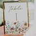Wildflower Table Number Template, Floral Wedding Table Number, Boho ...