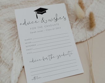 Wishes and Advice for the Graduate Keepsake Graduation Grad - Etsy
