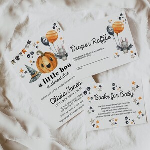 Little Boo Baby Shower Invitation Template Set Halloween Baby - Etsy
