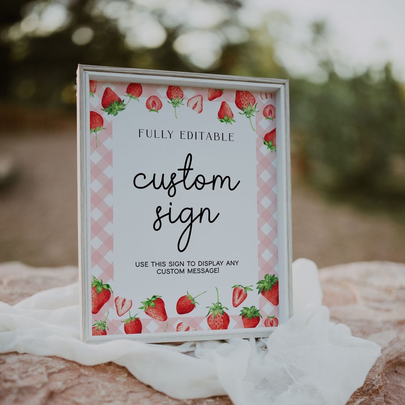 Strawberry Sign - Etsy