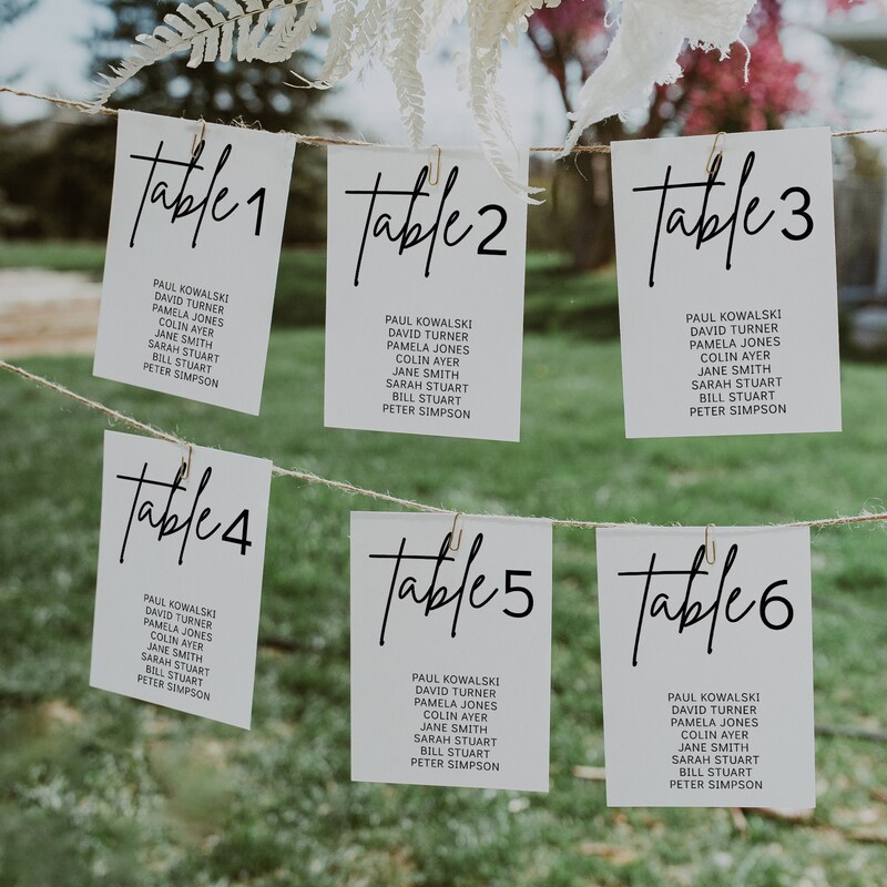 Table Seating Name Cards - Etsy