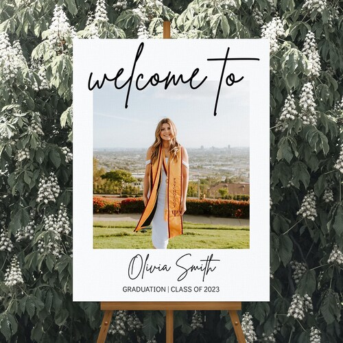 Photo Graduation Welcome Sign Template Graduation Poster | Etsy