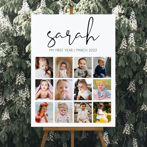Babys First Year Poster Canva Template 1st Birthday Photos - Etsy