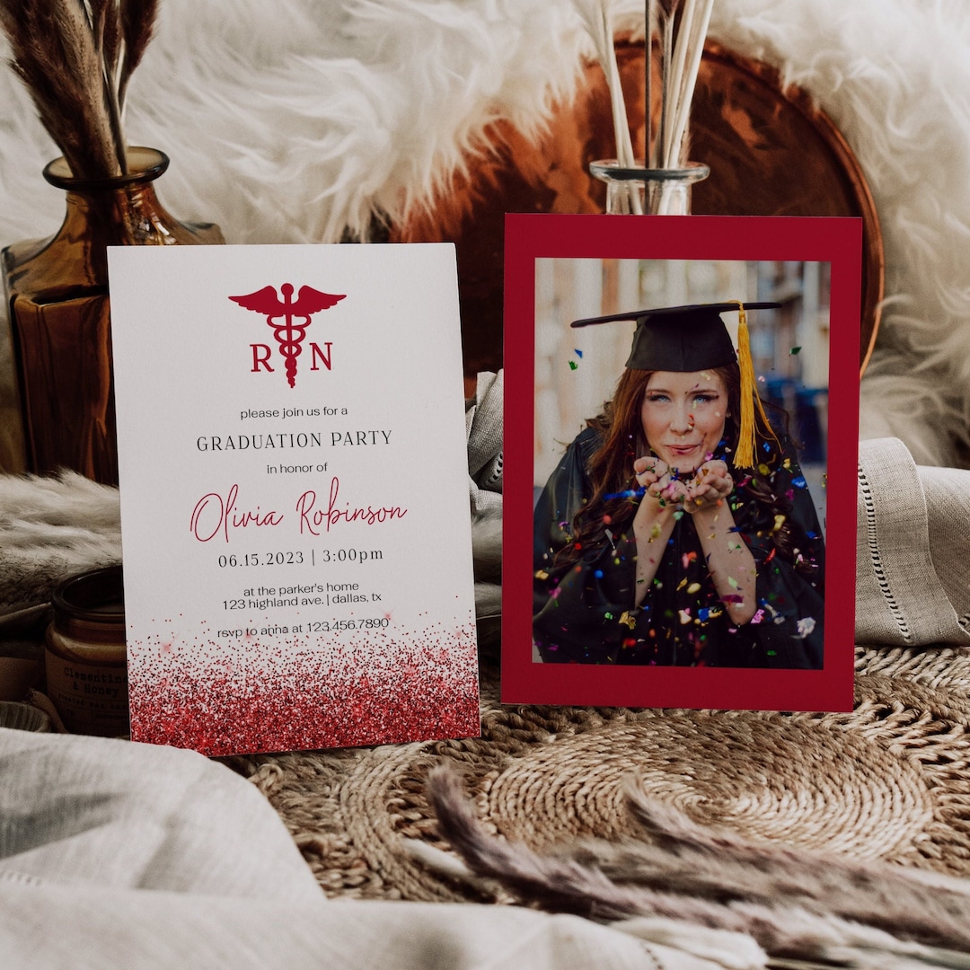 Nurse Graduation Party Invitation Template, Photo College Announcement ...
