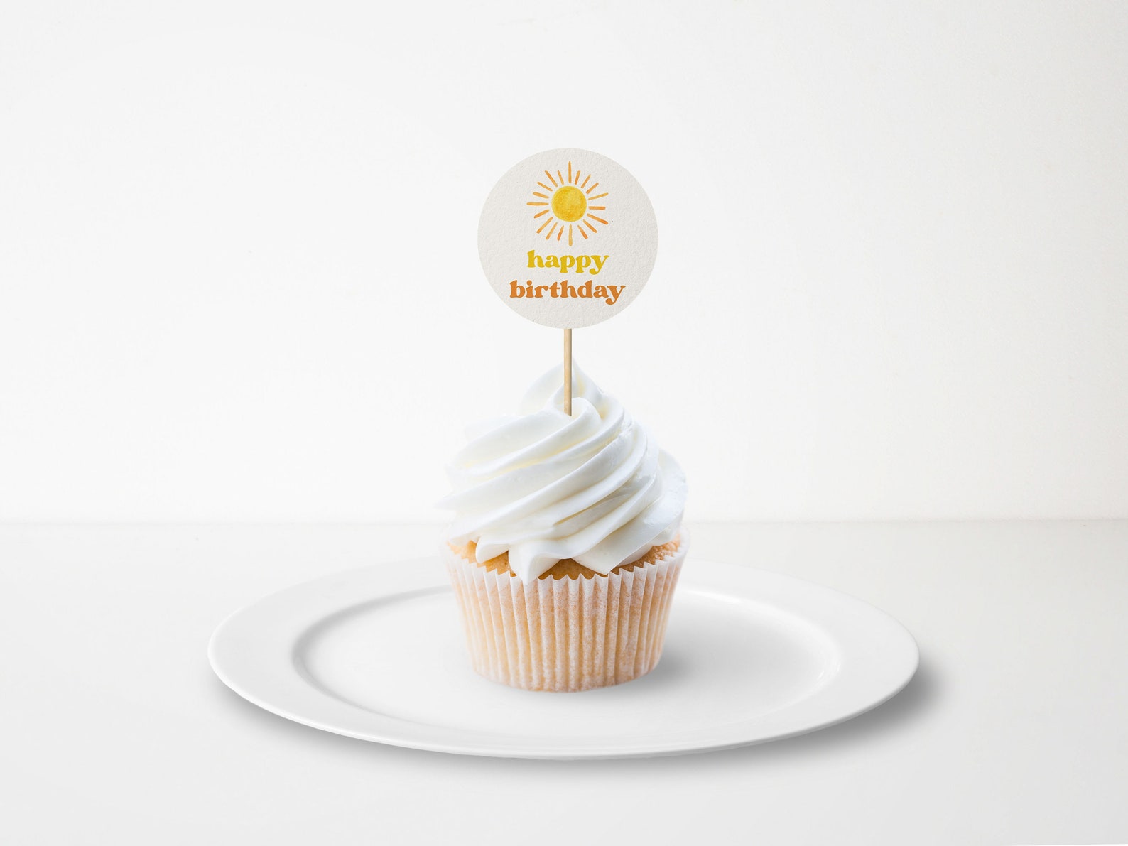 Sun Birthday Cupcake Toppers Template First Trip Around the - Etsy