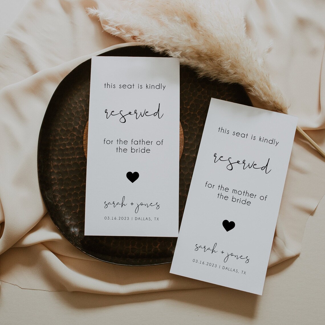 Reserved Chair Tag Template Wedding Seating Tag Reserved for | Etsy