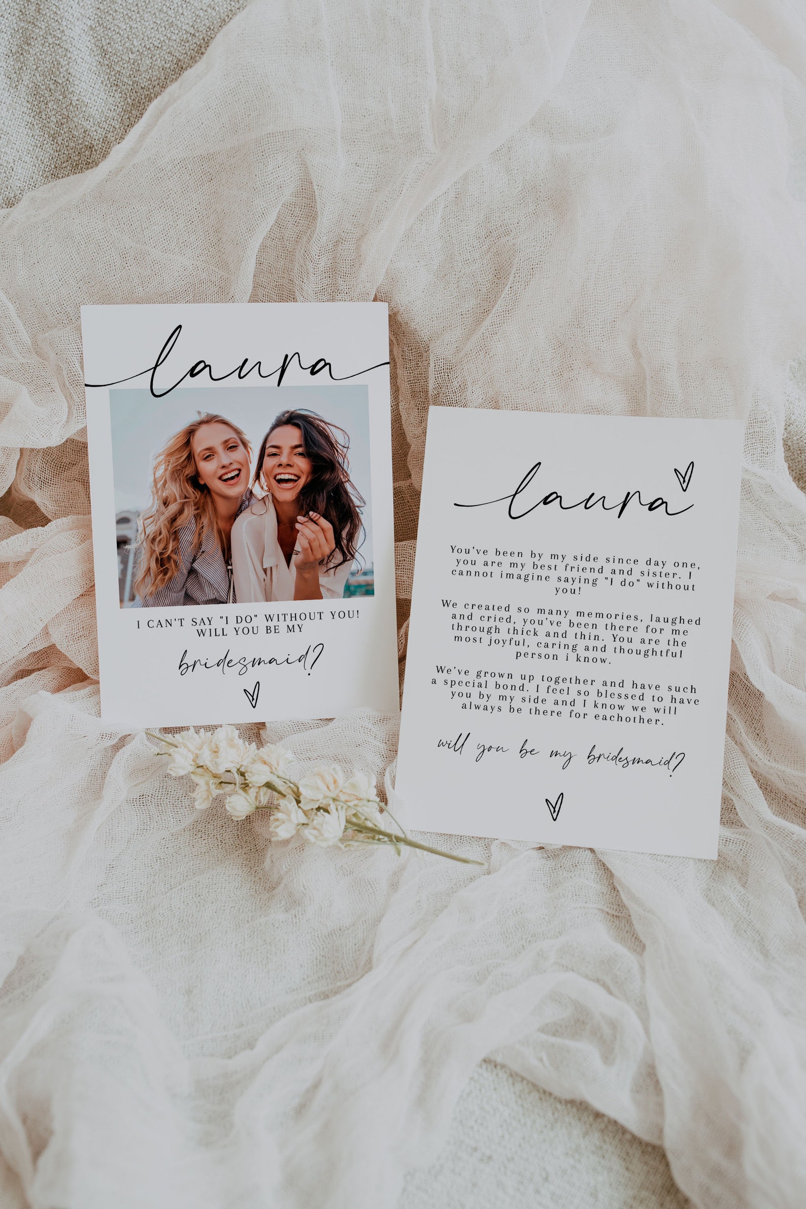 Photo Bridesmaid Proposal Card Template Will You Be My - Etsy