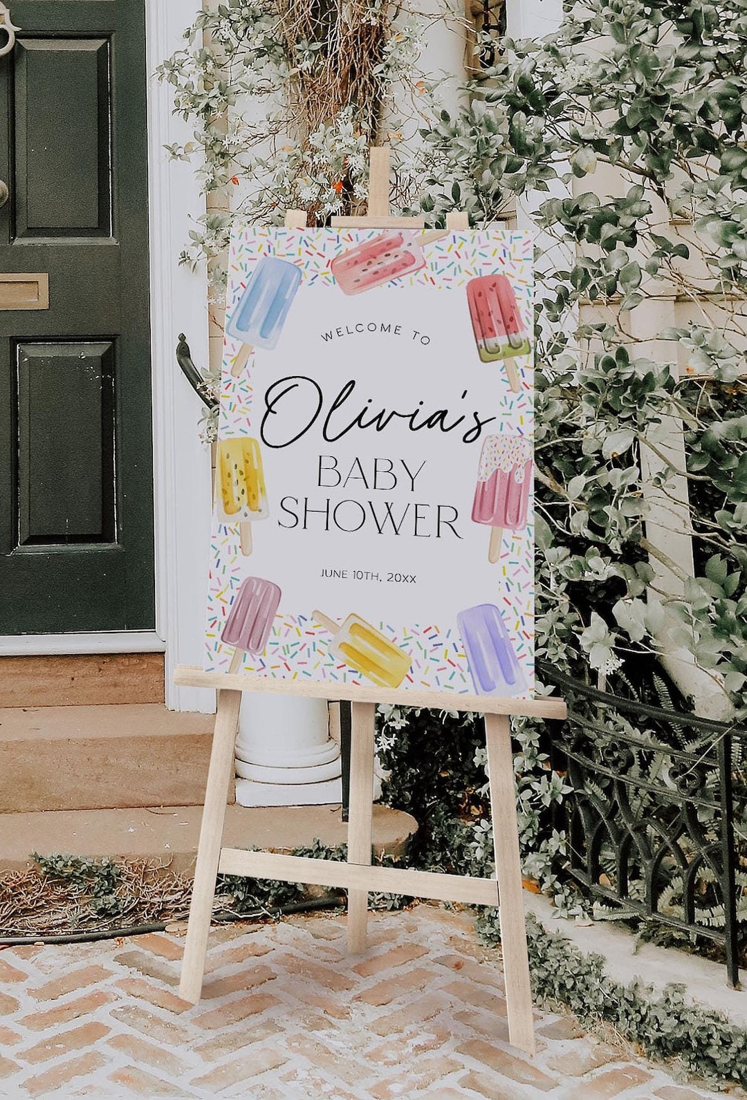 Popsicle Baby Shower Welcome Sign, Ready to Pop Baby Shower Welcome ...