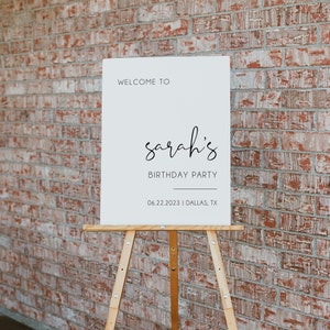 Birthday Party Welcome Sign Template, Minimalist Birthday Welcome ...