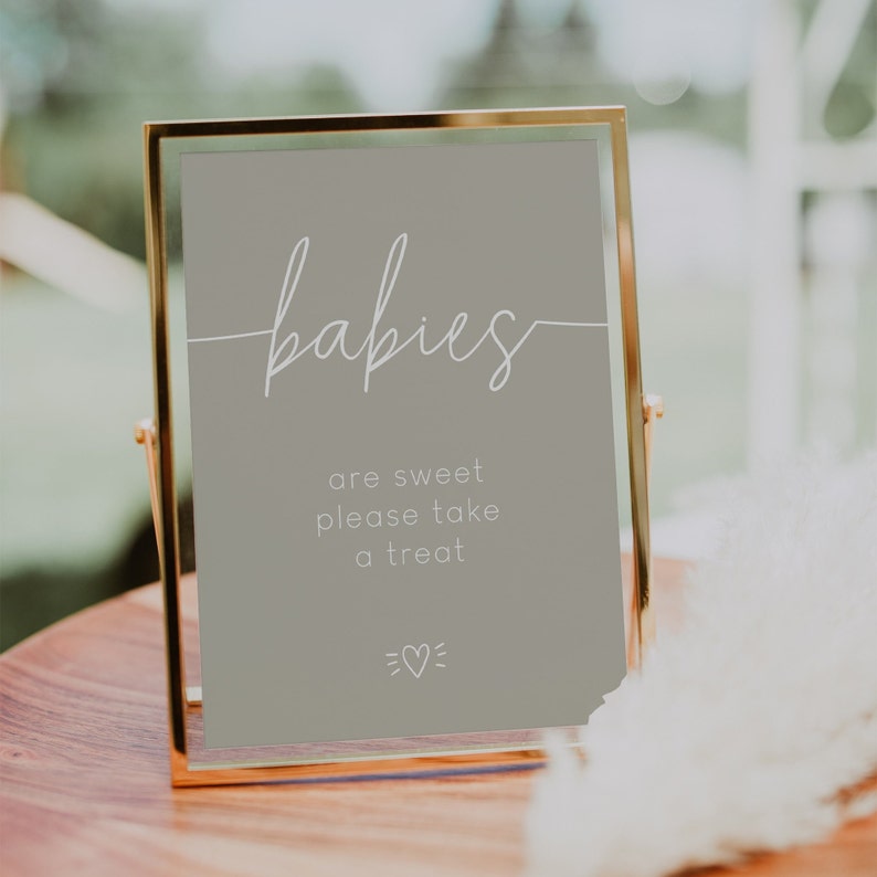Baby Shower Favor Sign Template Babies Are Sweet Sign | Etsy