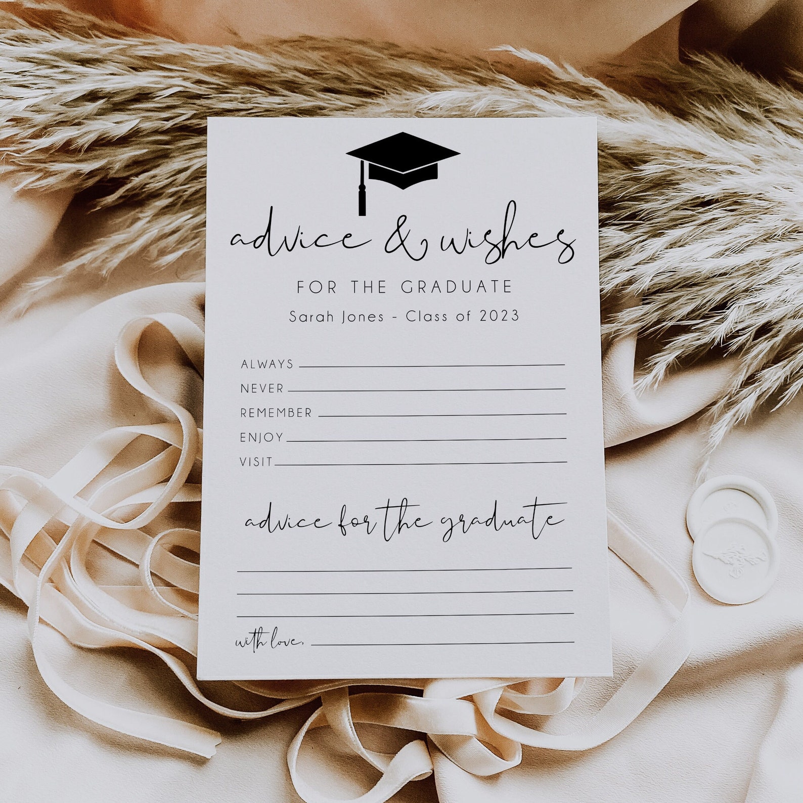 Graduation Advice Cards Wishes for the Graduate Wishes and - Etsy