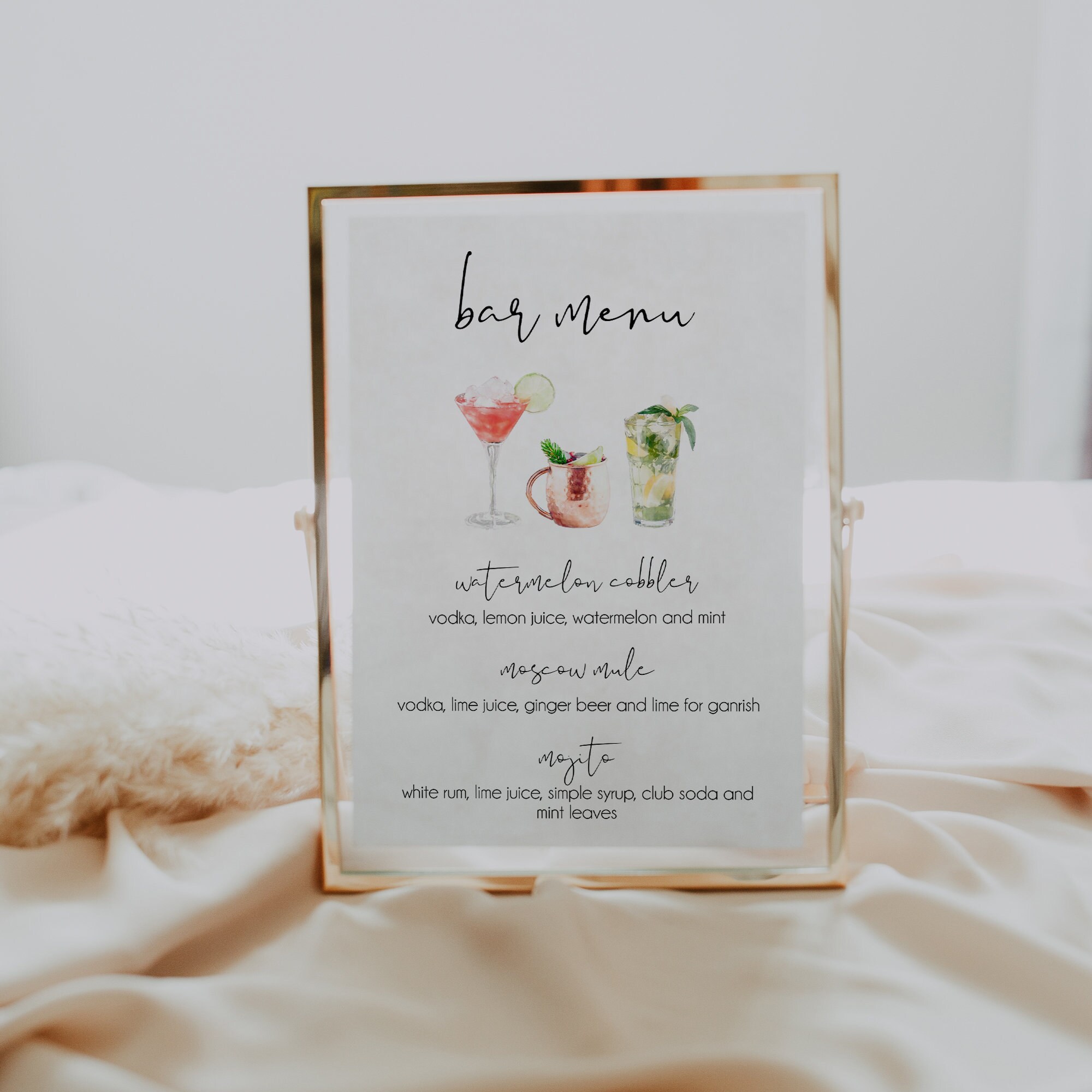 Signature Drinks Bar Sign Template Editable Bar Menu Sign | Etsy
