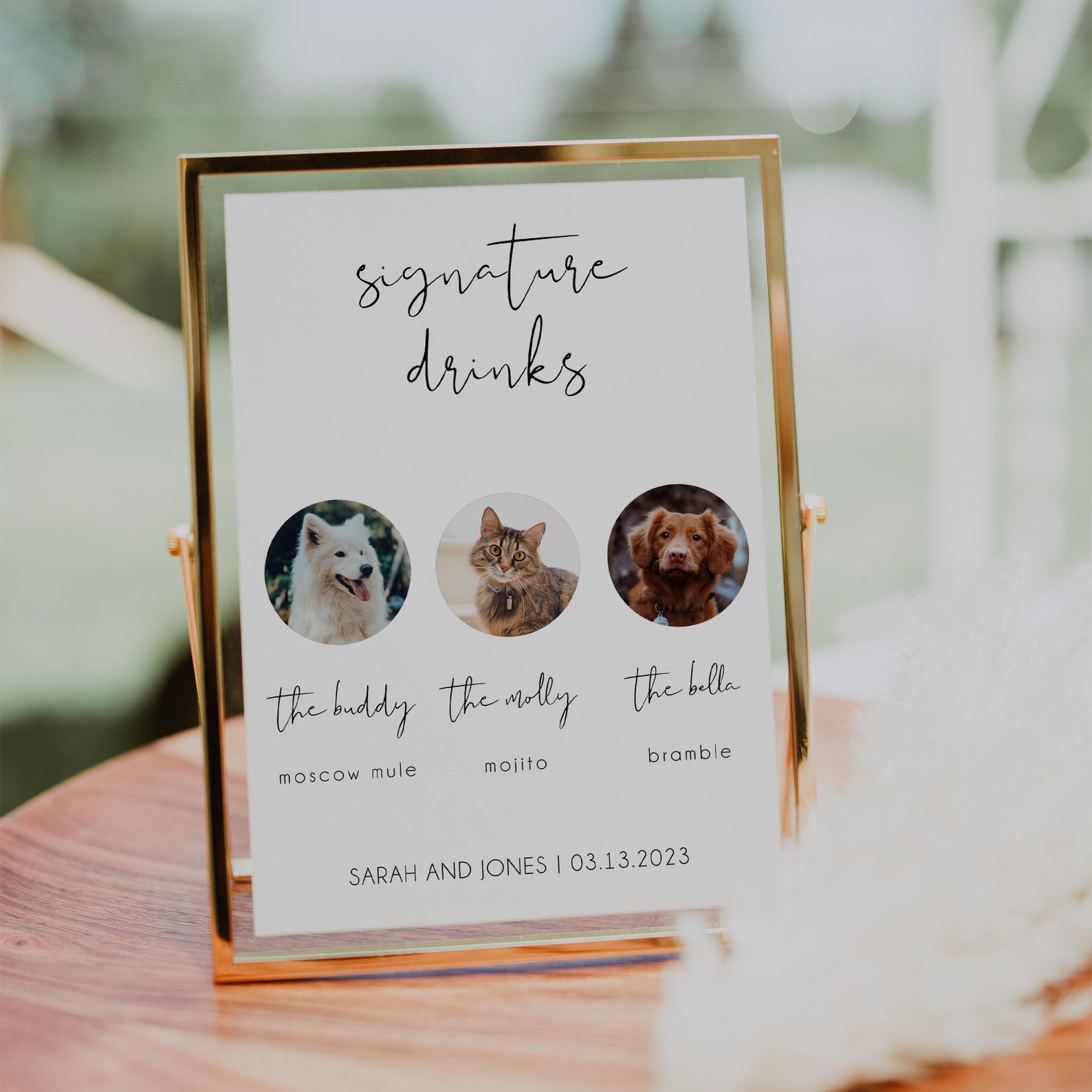 Dogs Signature Drinks Sign Template Pet Signature Drinks Sign - Etsy