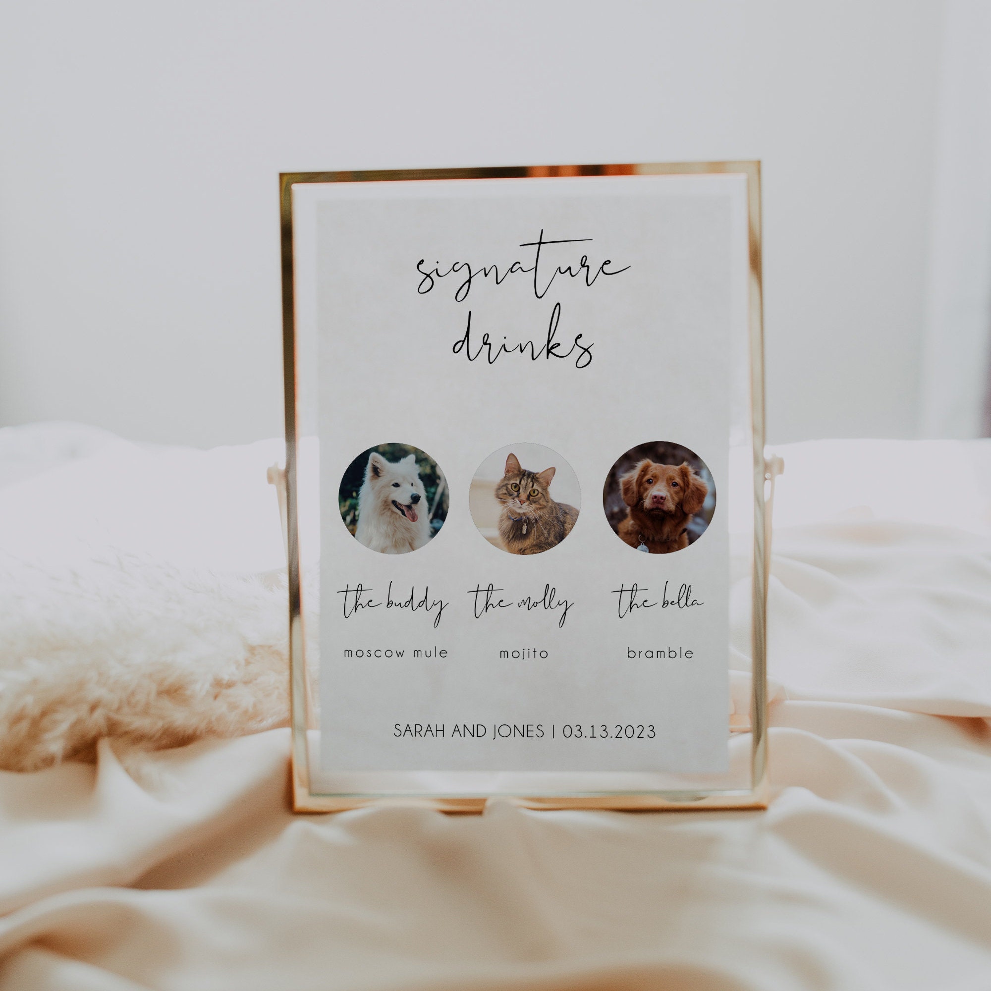 Dogs Signature Drinks Sign Template Pet Signature Drinks Sign | Etsy