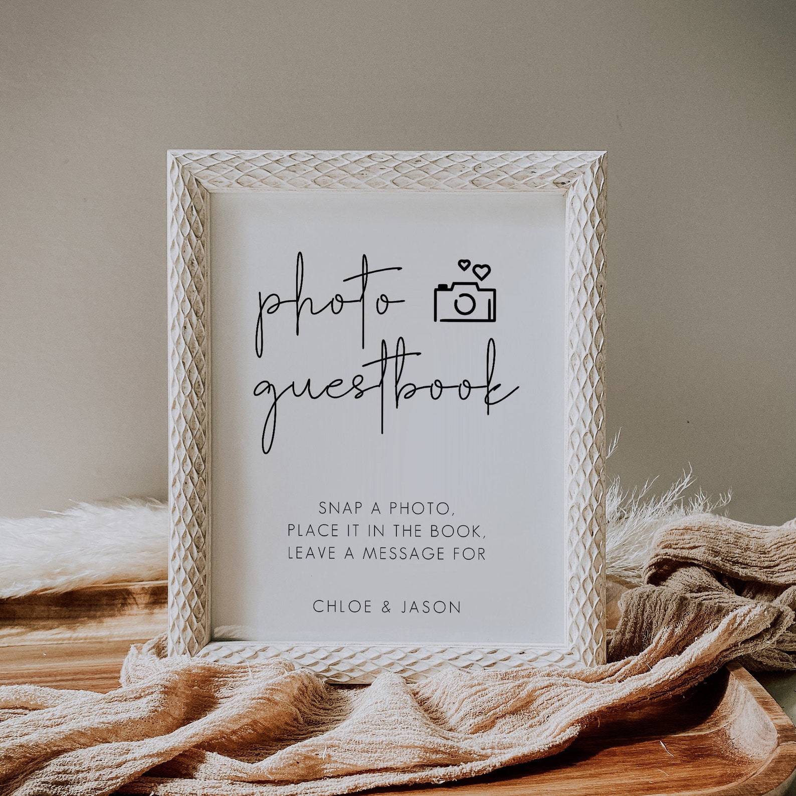 Photo Guestbook Sign Template Wedding Photo Guest Book Sign - Etsy