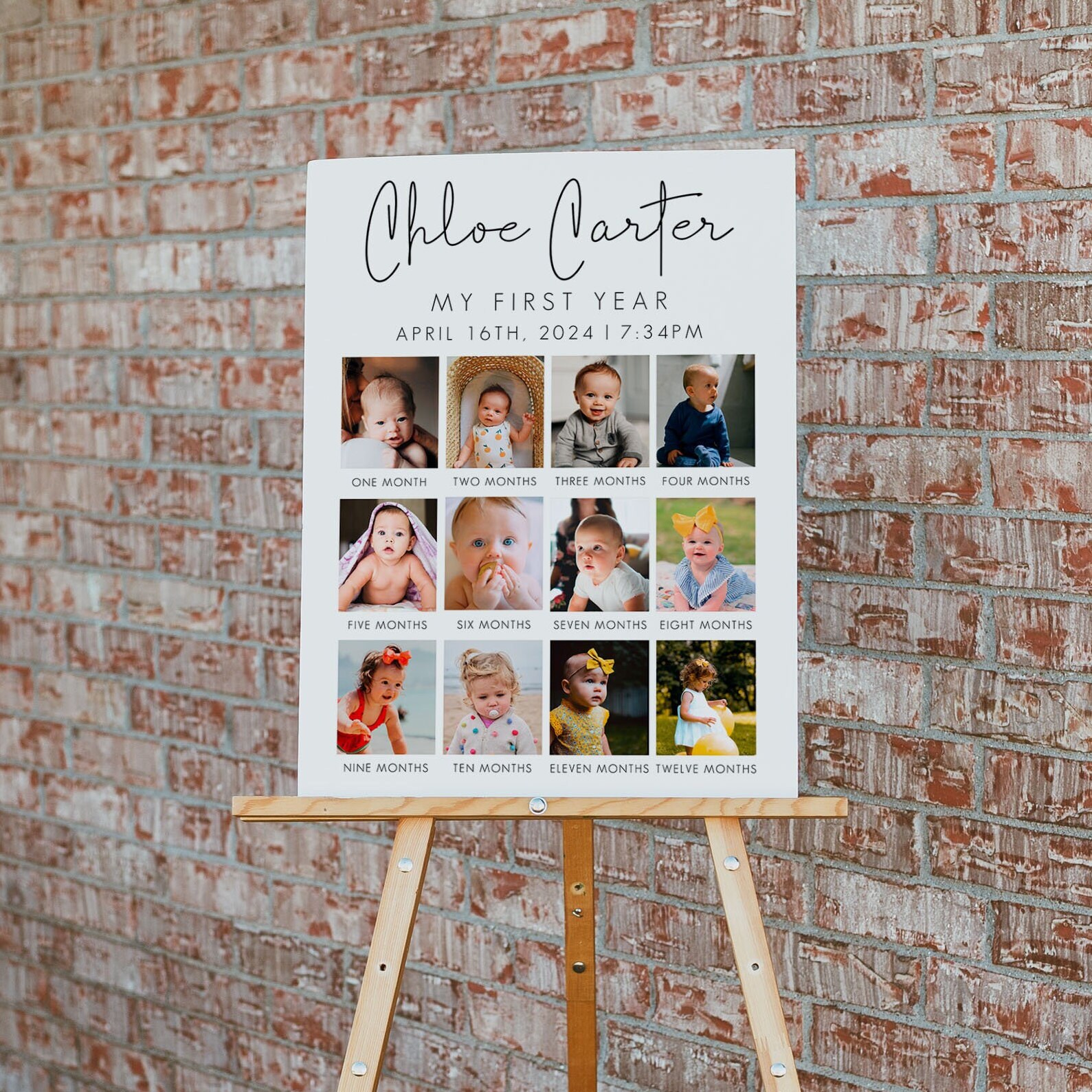 Baby's First Year Poster Template Minimalist 1st Birthday - Etsy