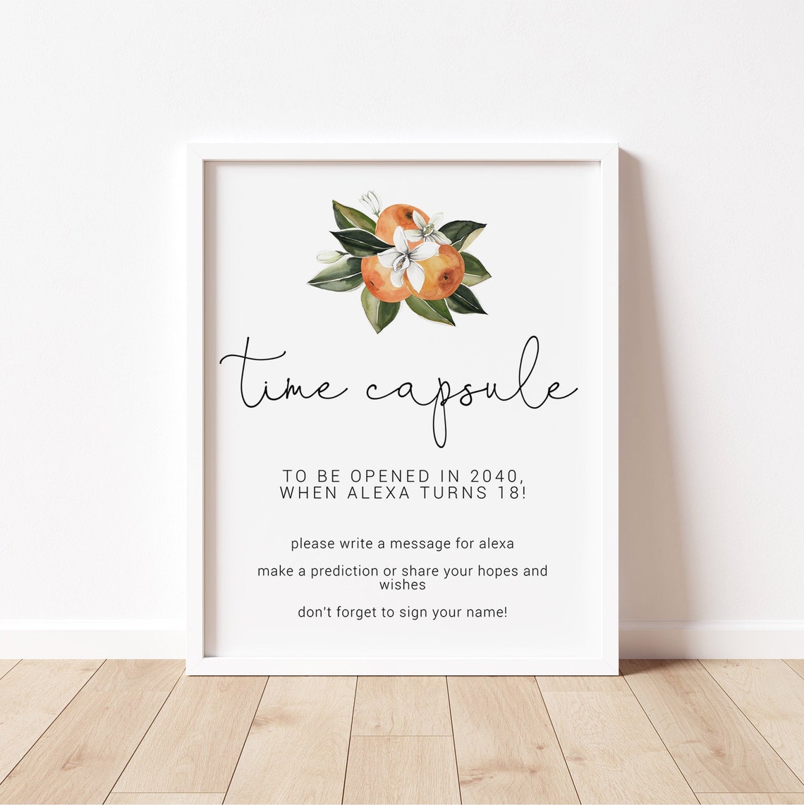 Orange Time Capsule Template Citrus First Birthday Time | Etsy