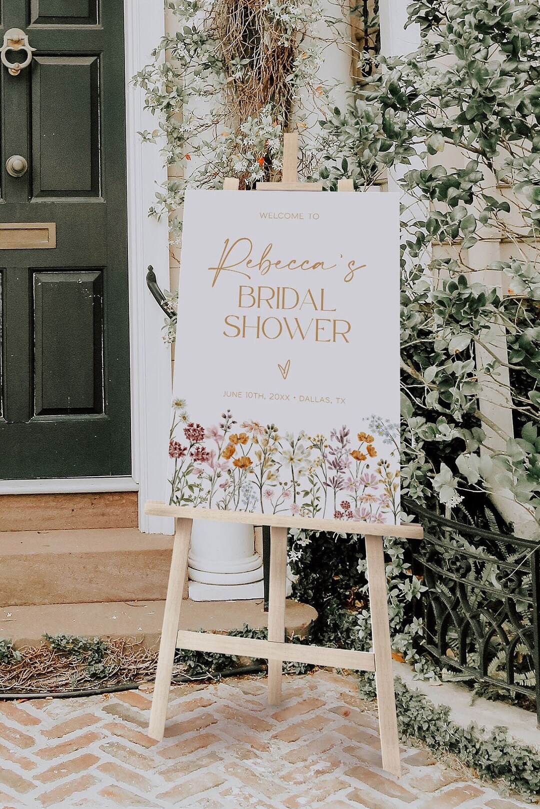 Wildflower Bridal Shower Welcome Sign Template, Boho Floral Bridal ...