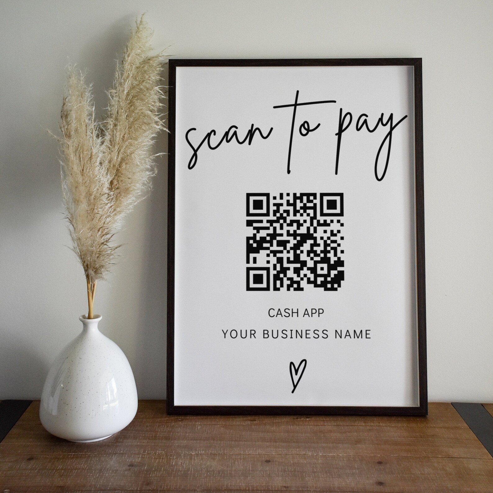 QR Code Sign Template Scan to Pay Sign Cashapp Payment Sign - Etsy