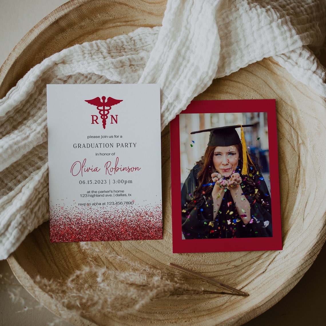 Nurse Graduation Party Invitation Template RN Graduation - Etsy