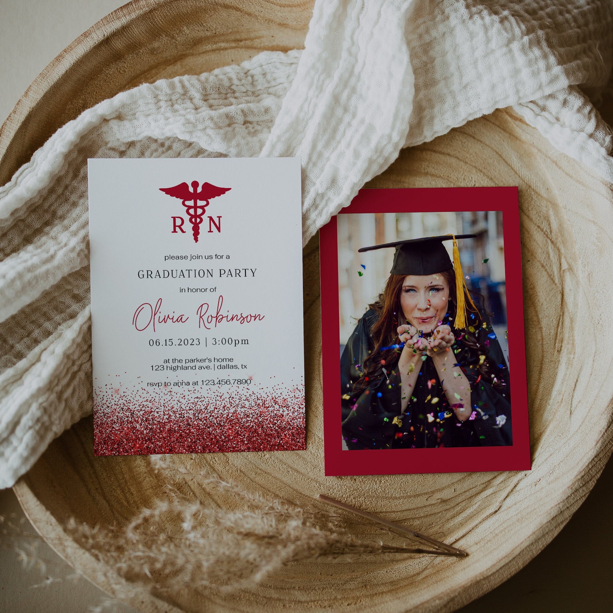 Nurse Graduation Party Invitation Template RN Graduation - Etsy