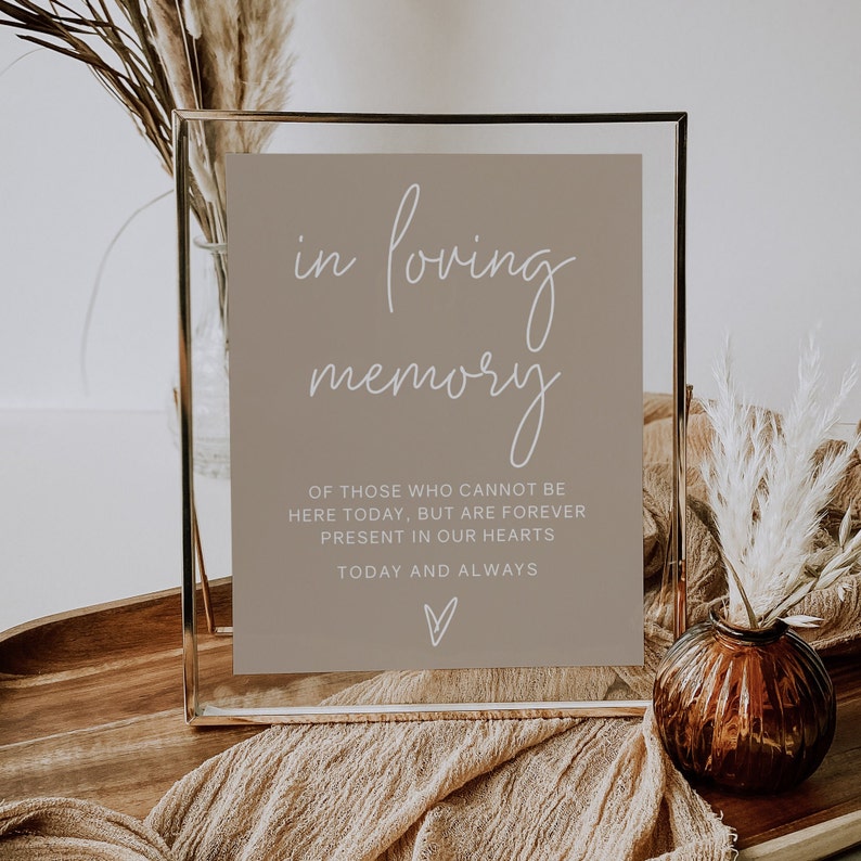 In Loving Memory Sign Template Printable in Memory Wedding - Etsy