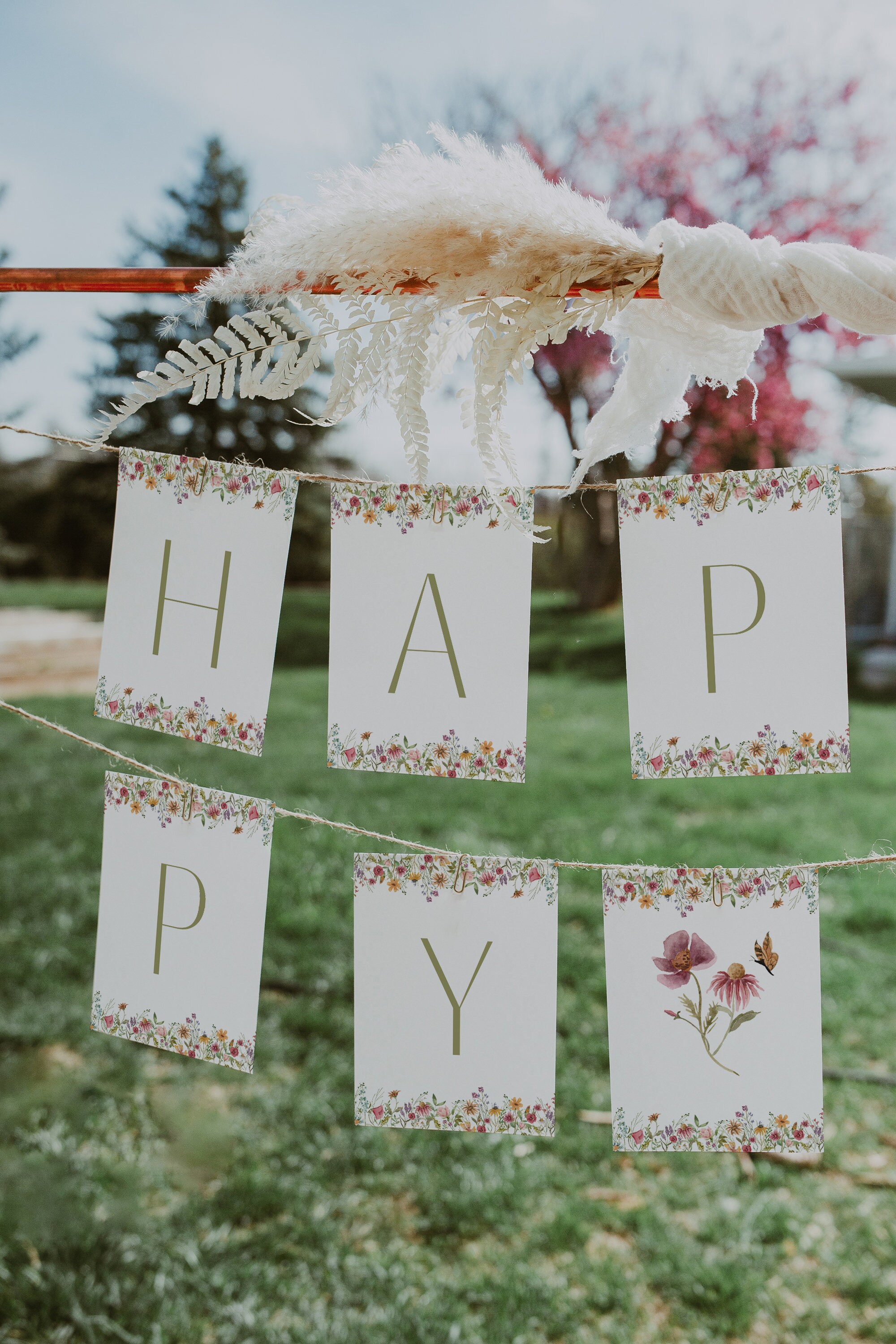 Wildflower Birthday Banner Template Wildflower Banner - Etsy