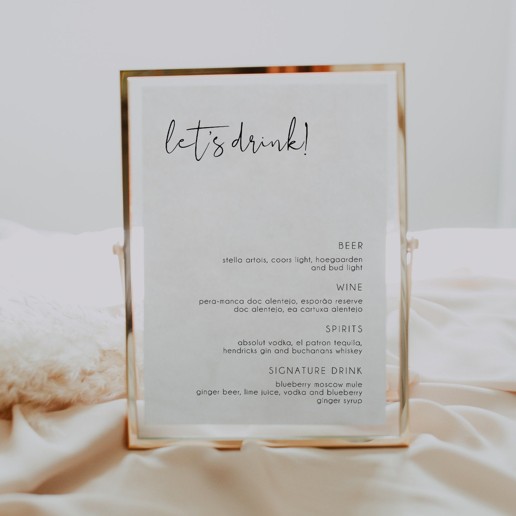 Minimalist Wedding Bar Menu Template Modern Bar Menu Wedding - Etsy