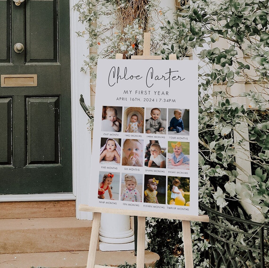 Baby's First Year Poster Template Minimalist 1st Birthday - Etsy