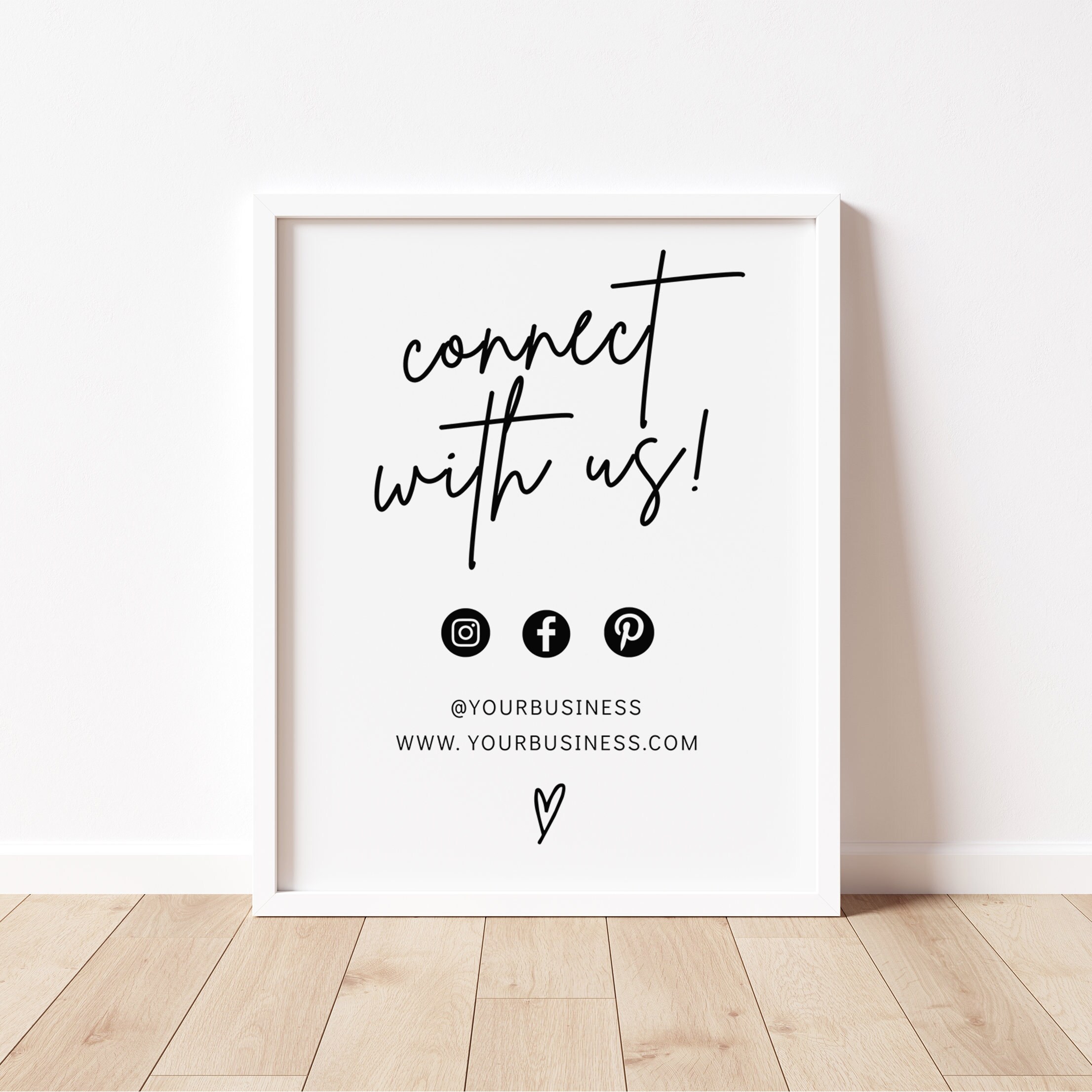 Social Media Sign Template Small Business Follow Us Sign | Etsy