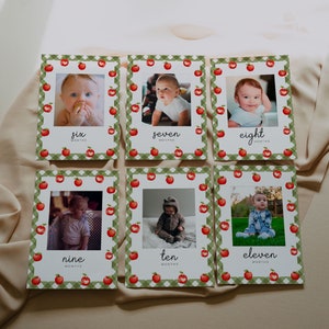 Apple First Birthday Monthly Photo Banner, Apple 1st Birthday Photo ...
