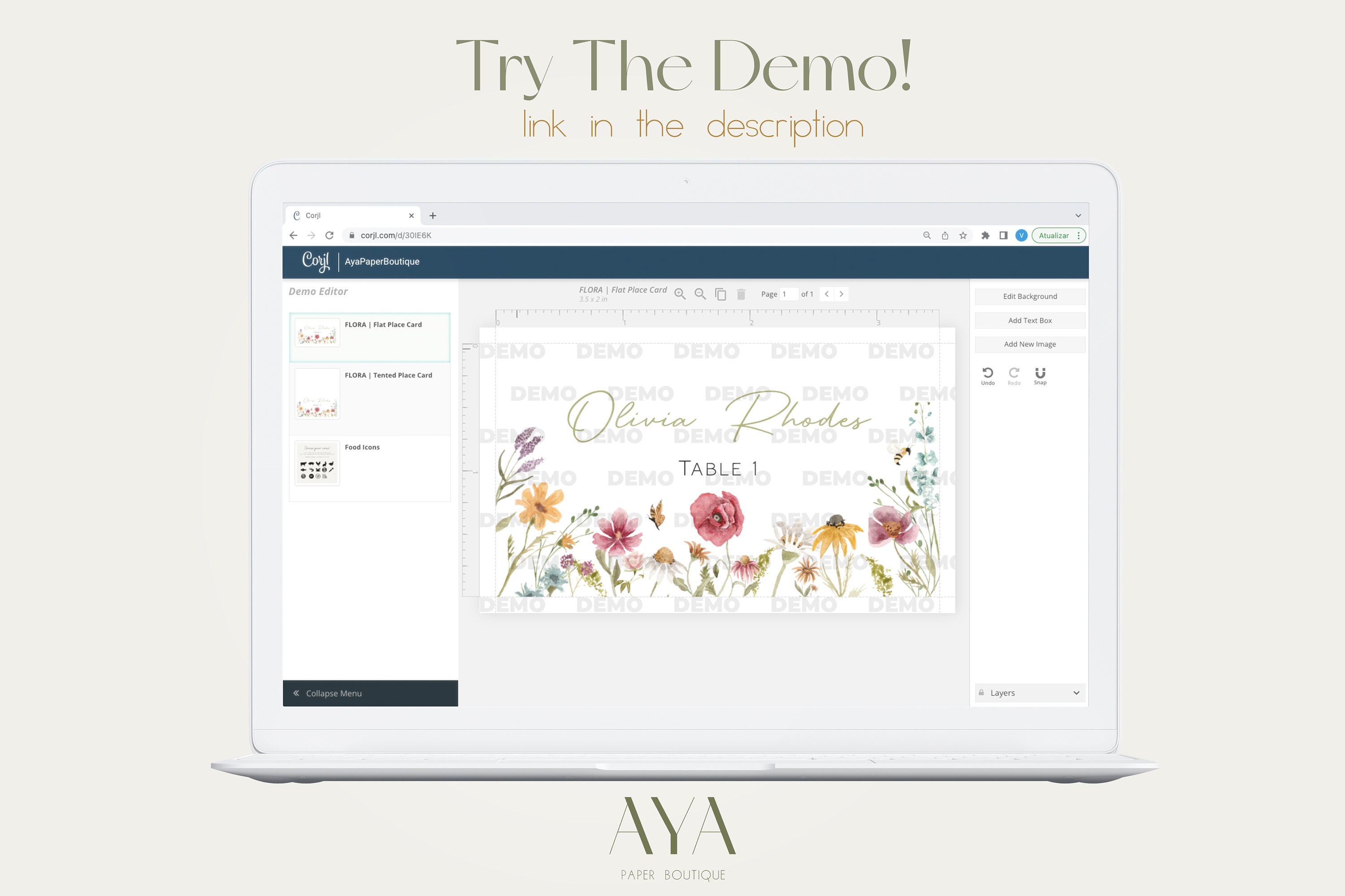 Wildflower Place Card Template Editable Place Cards - Etsy